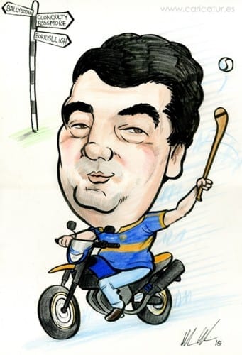 Tipperary Hurling and Motorbikes! – Caricatures Ireland by Allan Cavanagh