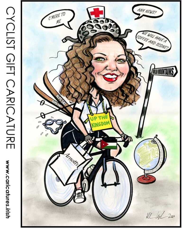 Cyclist Gifts Ireland – Caricatures Ireland by Allan Cavanagh