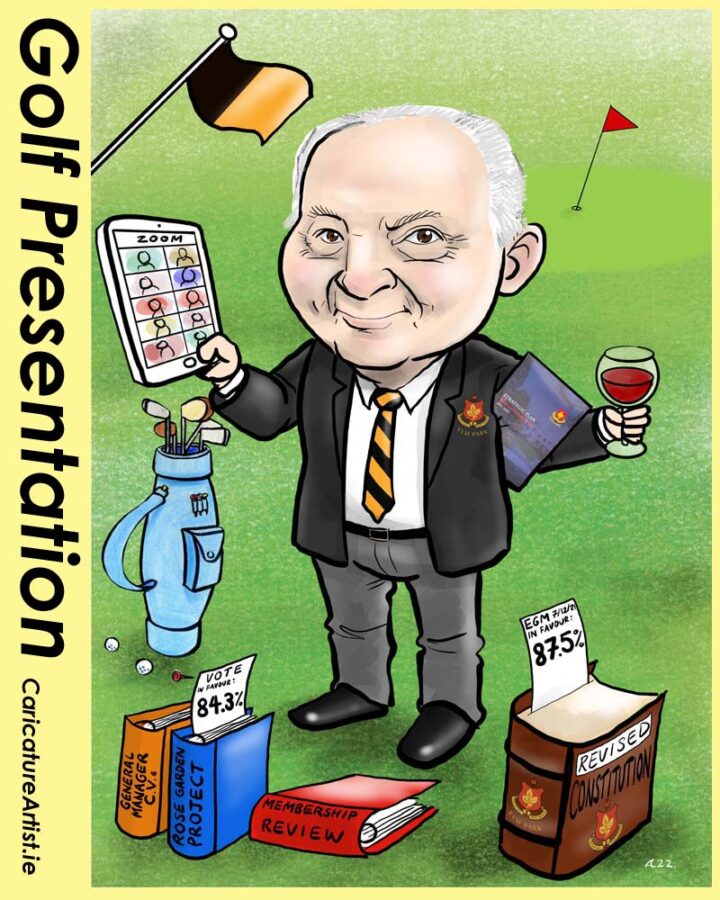 Chairman and President Caricatures for Elm Park Golf Club – Caricatures ...