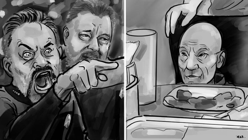 Friday Cartoon: Star Trek Picard – Caricatures Ireland by Allan Cavanagh