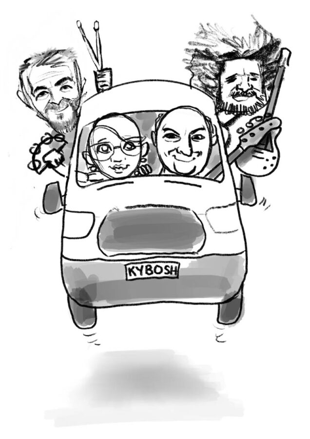 Band Logo Design Ireland: Kybosh Band Caricatures on the Road!