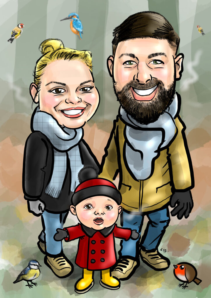 Family Caricature Gift Ireland – Caricatures Ireland by Allan Cavanagh